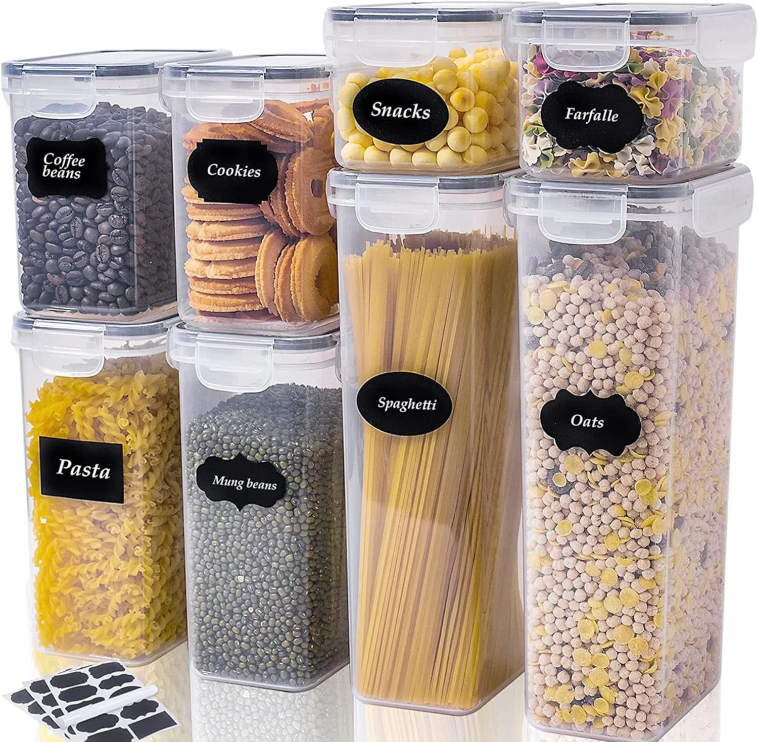BUBZEE Airtight Food Storage Containers Set of 8pc -Kitchen ...