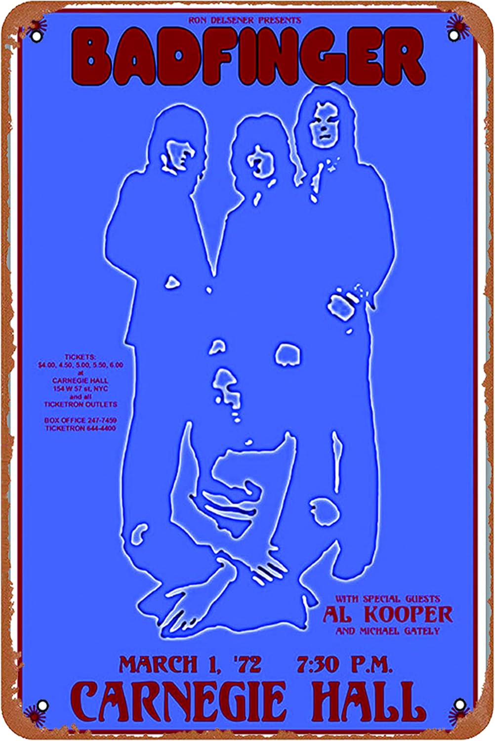 Amazon.com: Badfinger with Al Kooper (1972) Rock Poster Metal Signs for ...