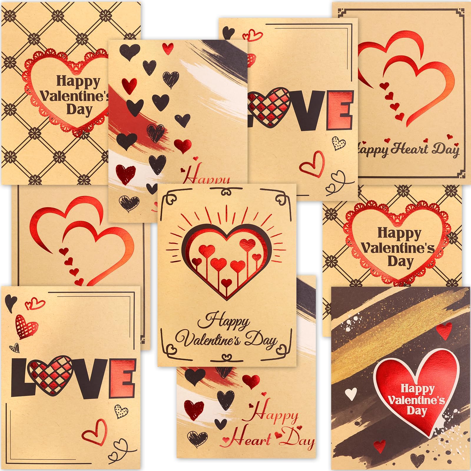 Amazon.com : Fancy Land Kraft Valentines Cards with Envelopes 24 Pack ...