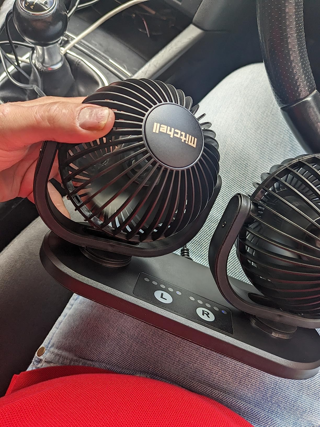 zerotop 12V Car Fan 4“ Dual-Head Auto Cooling Fan Electric Vehicle ...