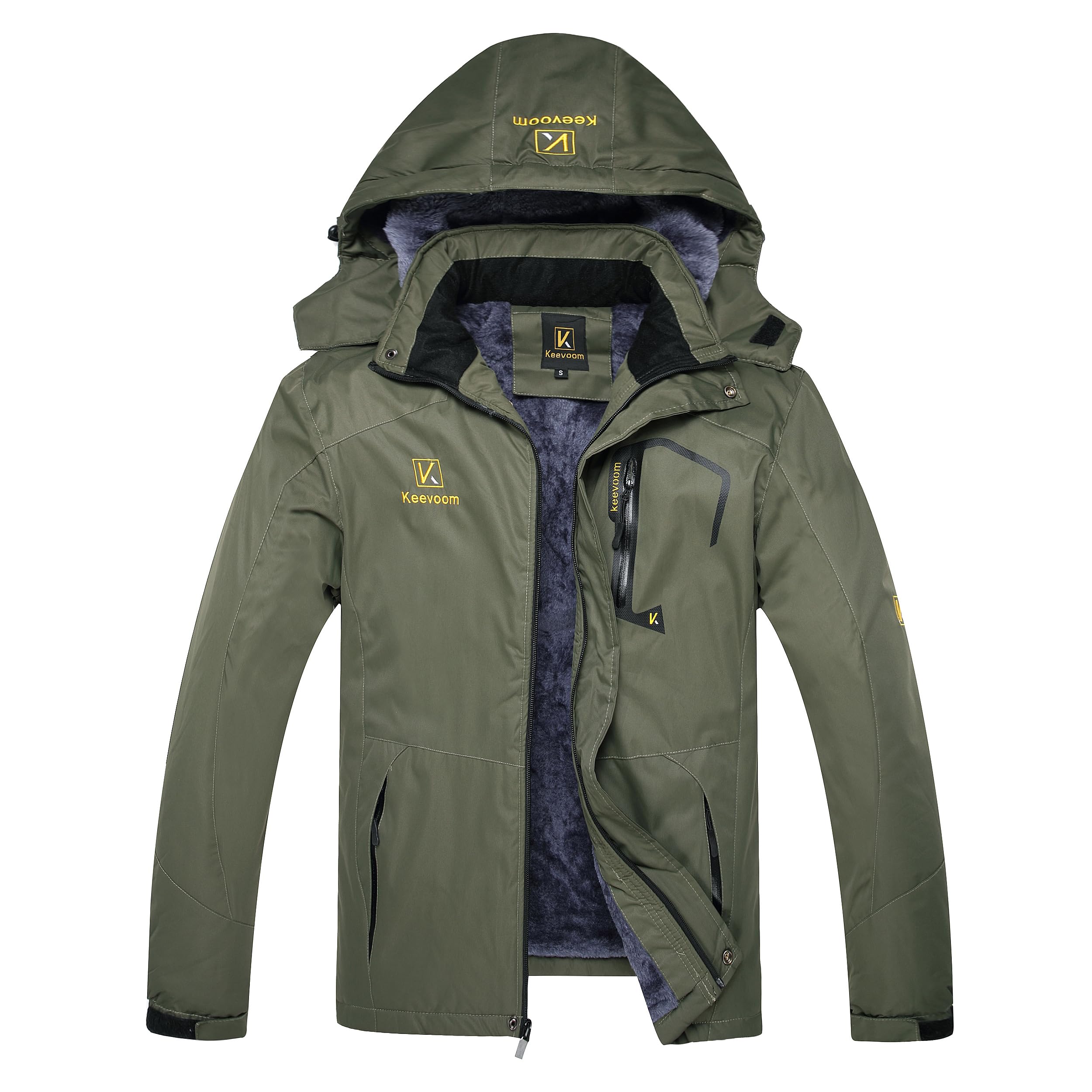 Keevoom Men's Waterproof Ski Jacket Winter Warm Snow Coat