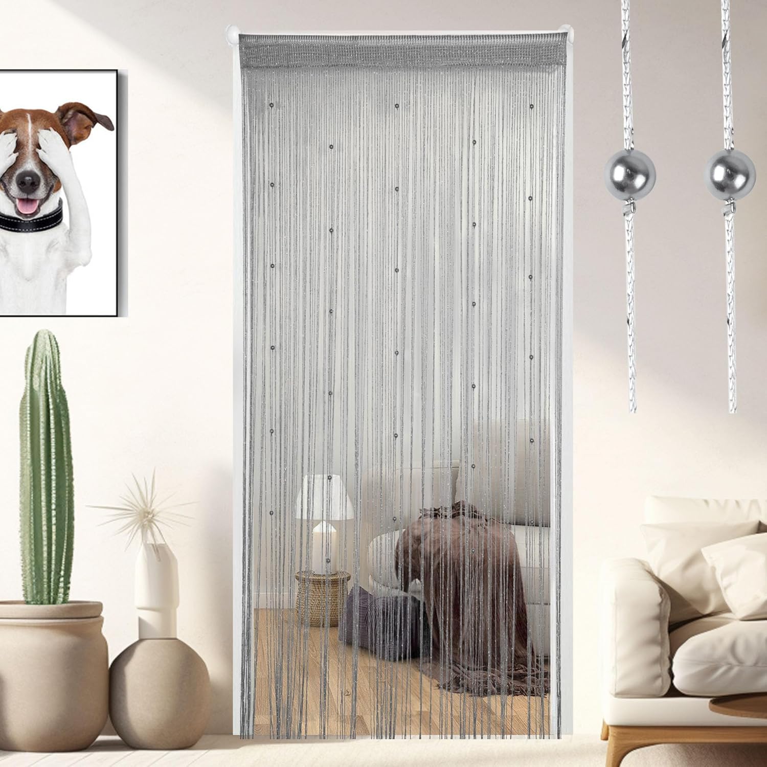 Vagasi 2'li Paket Boncuklu Perde 100 x 200 cm Kristal Boncuklu Perdeler ...