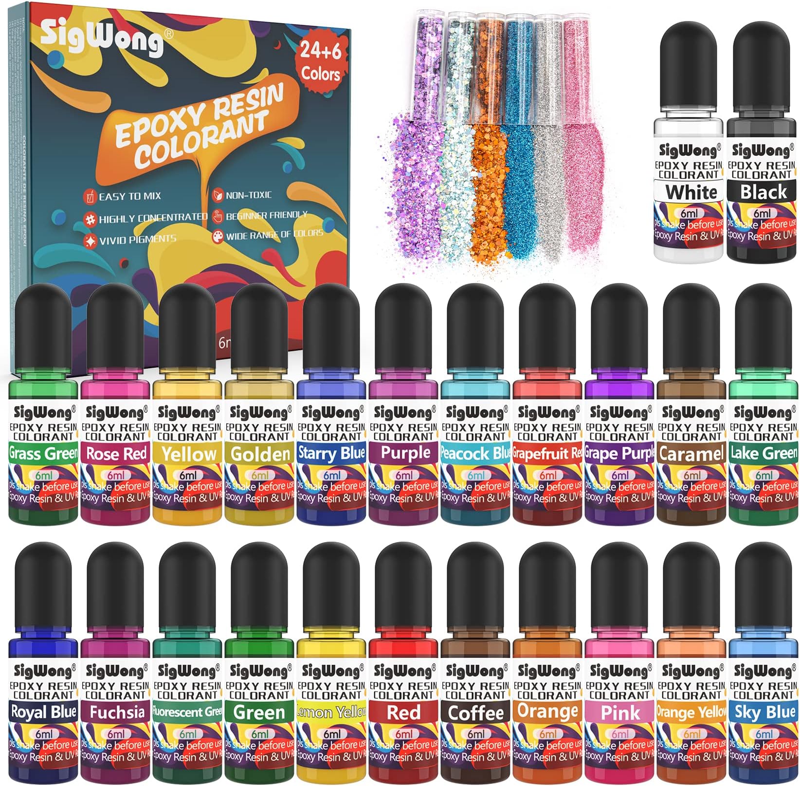 Amazon.com: 20 Colors Epoxy Resin Dye, OWSEN Translucent Resin Color ...