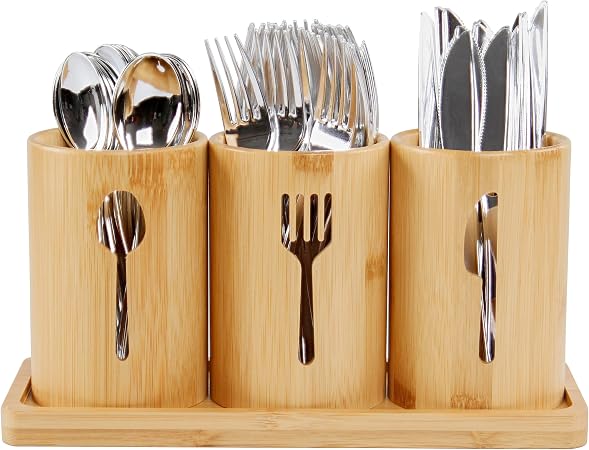 Amazon.com - 7Penn Standing Utensil Organizer Caddy - 3 Cup Bamboo ...