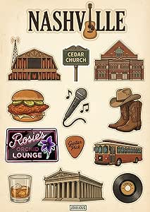 City & Travel Sticker Sheet, A5 Matte Vinyl Kiss Cut Stickers, Designed ...