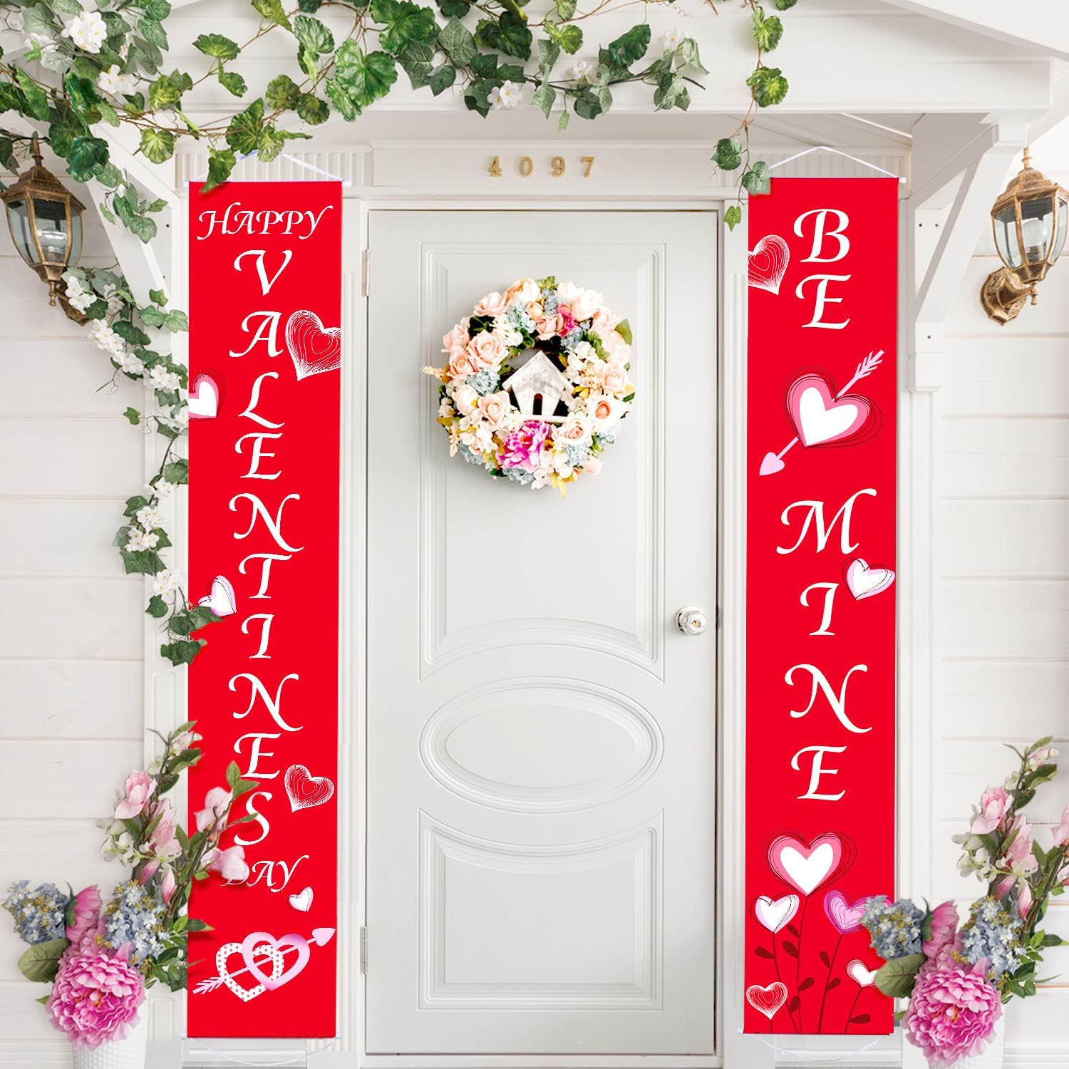 Amazon.com: Valentine's Day Door Banner Decoration, Valentine Hanging ...