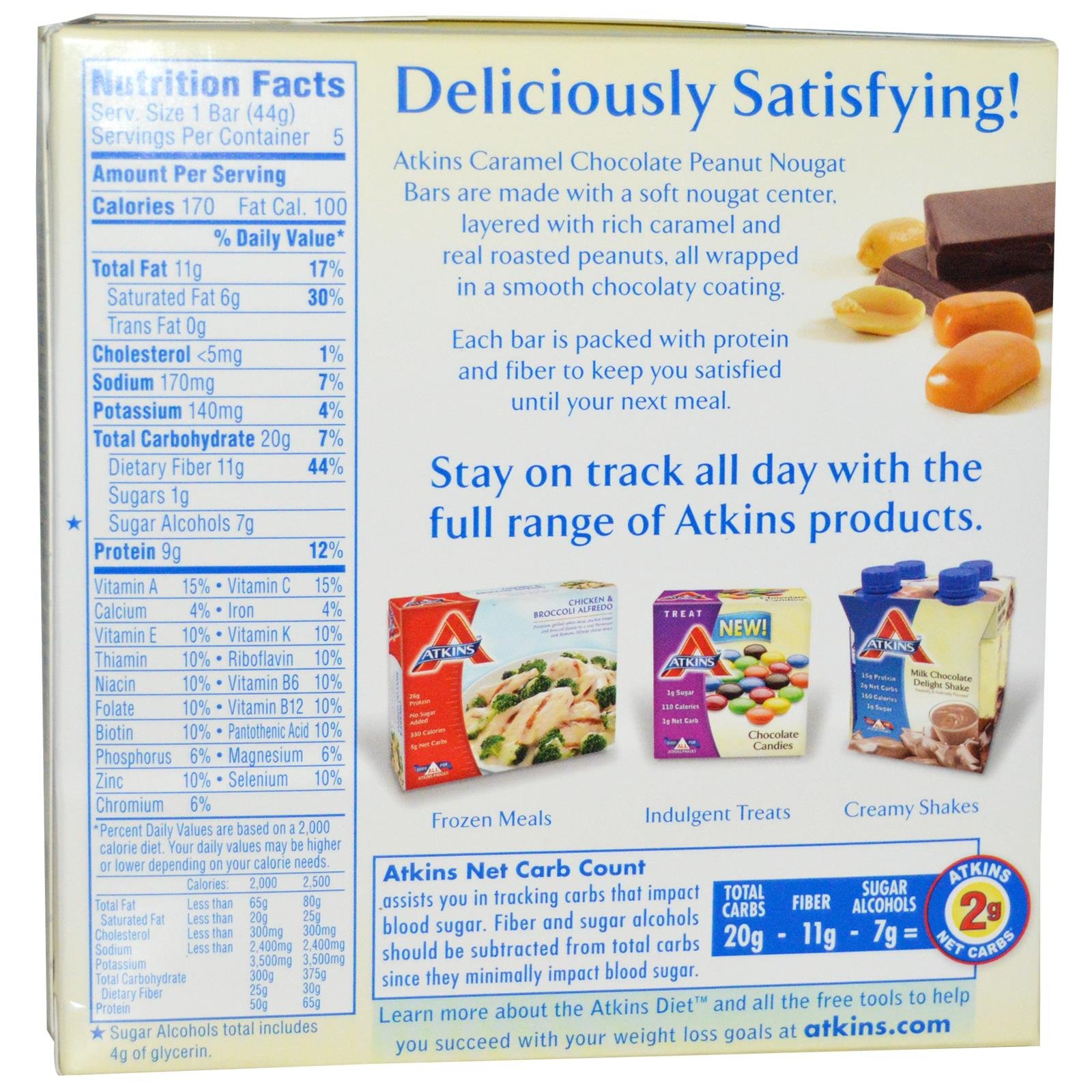 Snapklik.com : Atkins Caramel Chocolate Peanut Nougat Bar