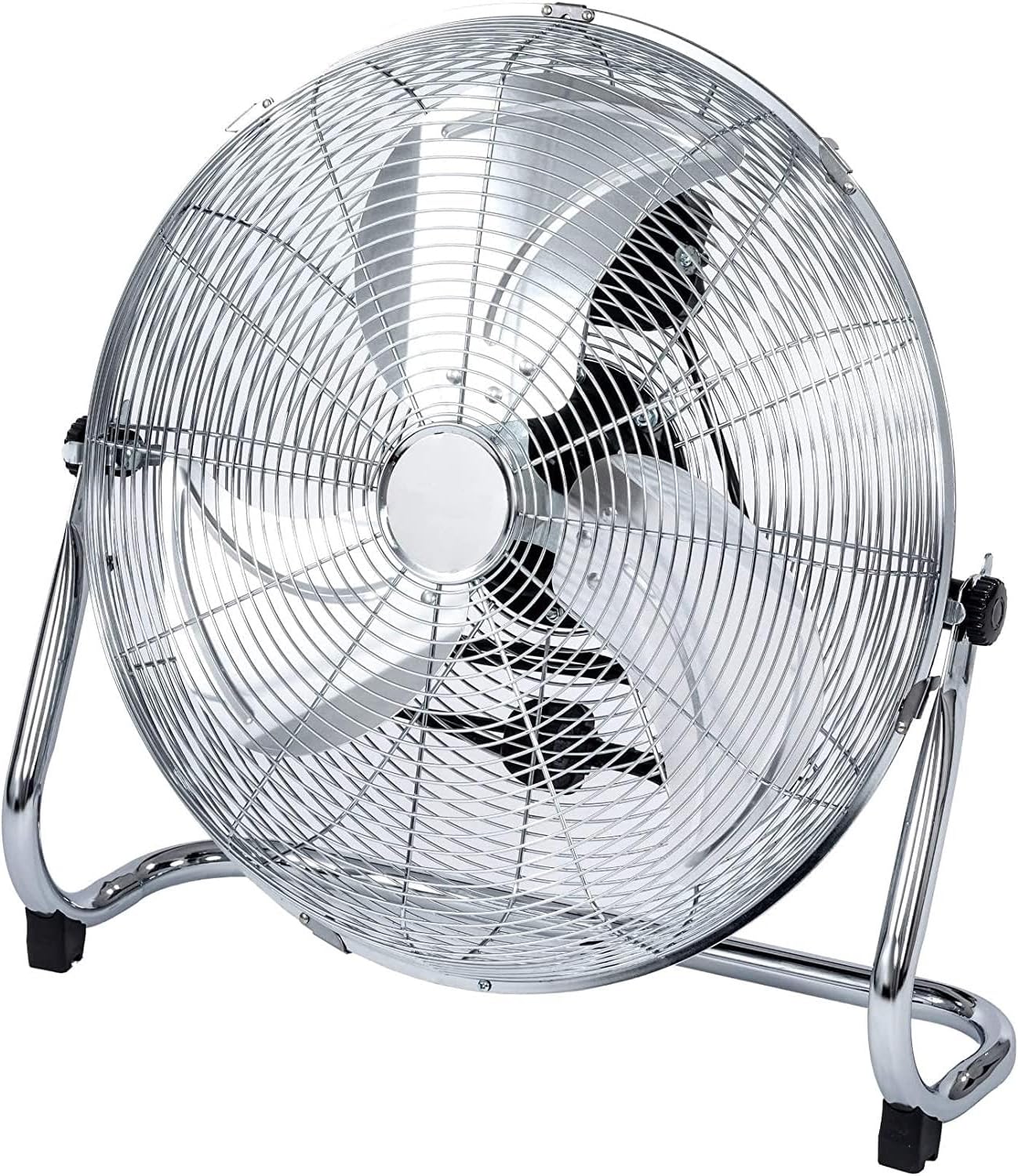 Fab Fans® 16" High Velocity Metal Chrome Floor Standing Fan with 3 ...