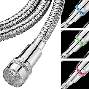 HotelSpa 3-Color LED Shower Hose - Built-in Micro Sensor Automatically ...