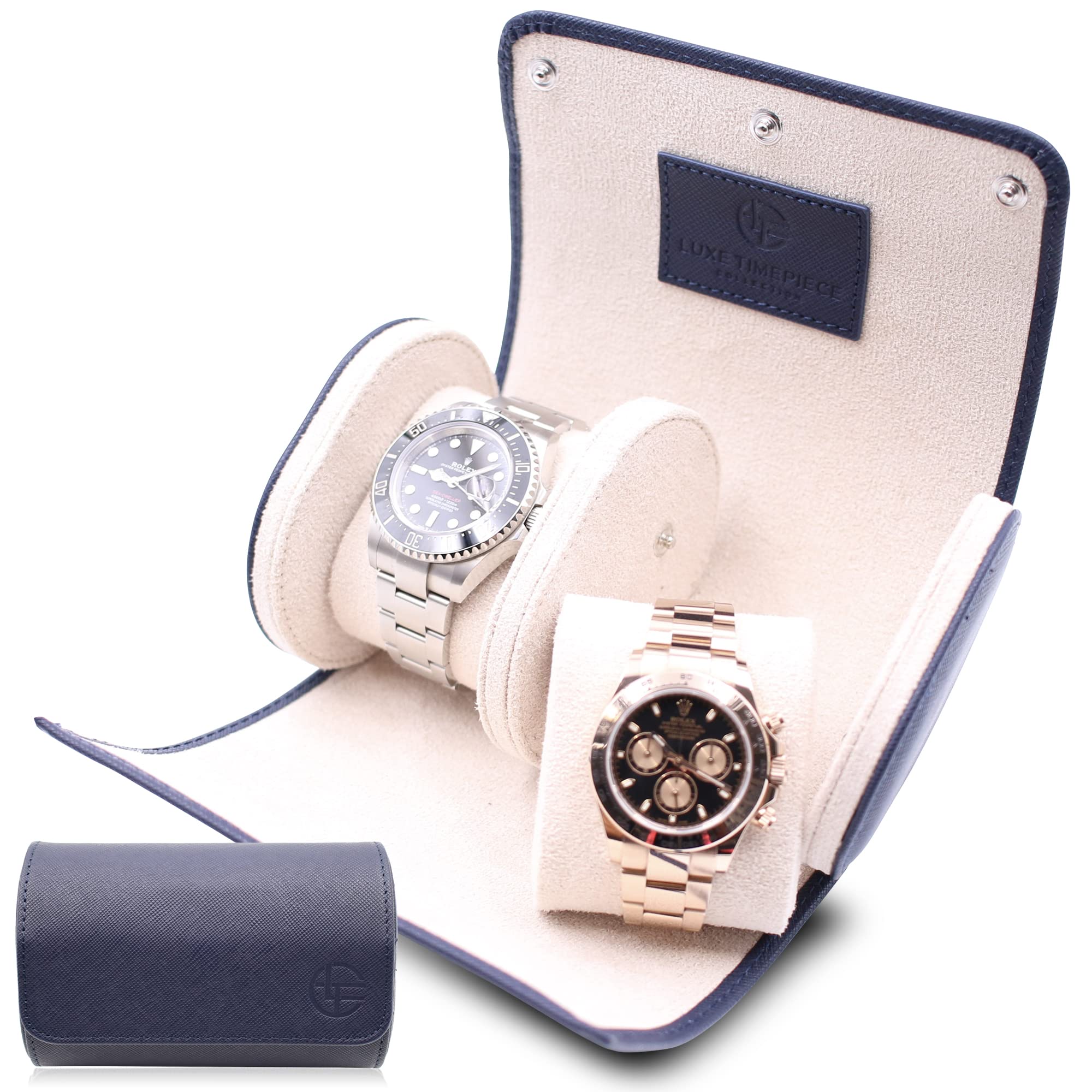 Snapklik.com : Watch Roll Travel Case For 2 Watches - Genuine Saffiano ...