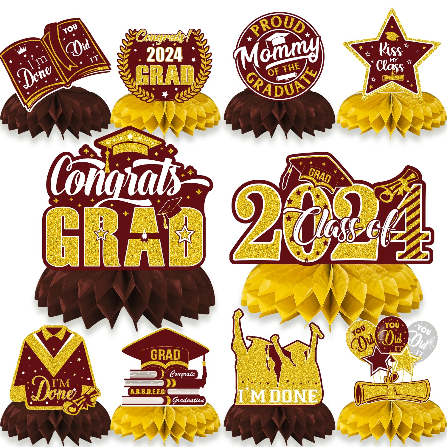 Amazon.com: Graduation Decorations Class of 2024 Congrats Grad Table ...