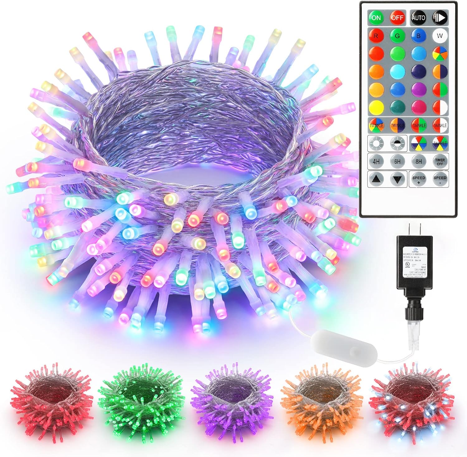 Brizled RGB Christmas Lights, 66ft 200 LED Color Changing Christmas ...