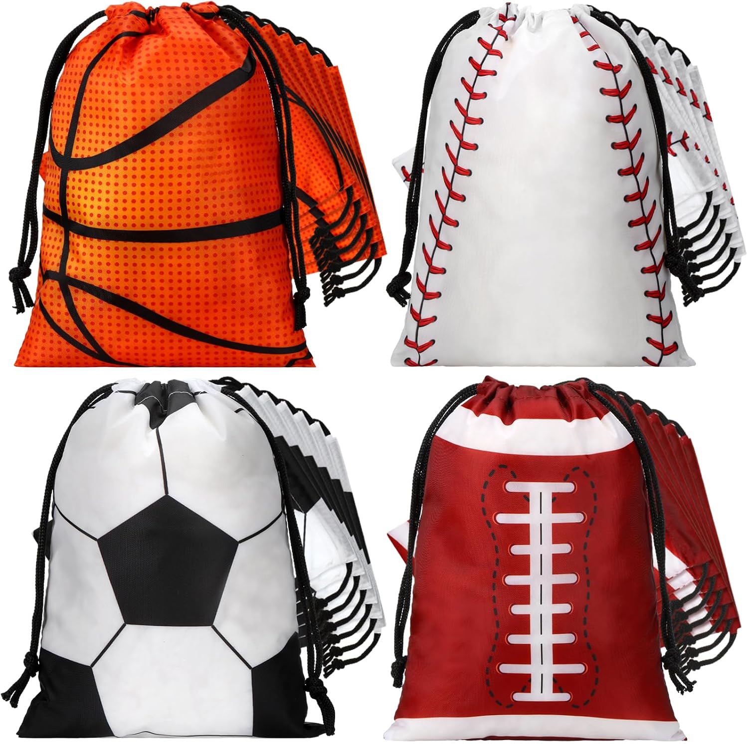 Amazon.com: Berlune 24 Pcs Sports Party Favors Bags 7 * 10 inch Small ...