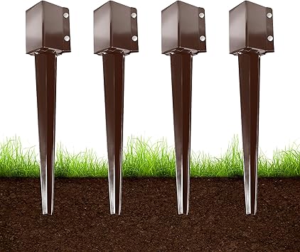 Amazon.com : ARIFARO Fence Post Anchor Ground Spike Heavy Duty Metal ...