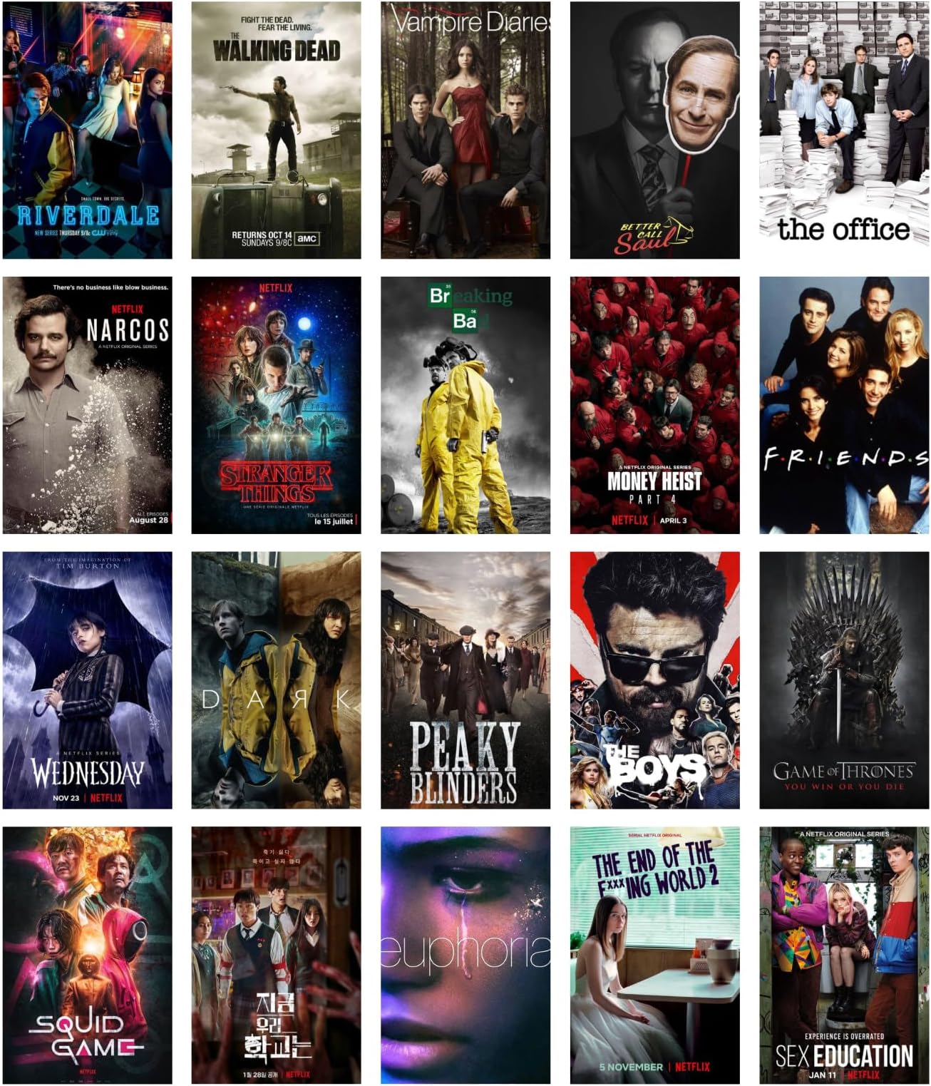 Netflix SeriesPosters Pack of 20 TV series Aesthetic Wall Posters ...