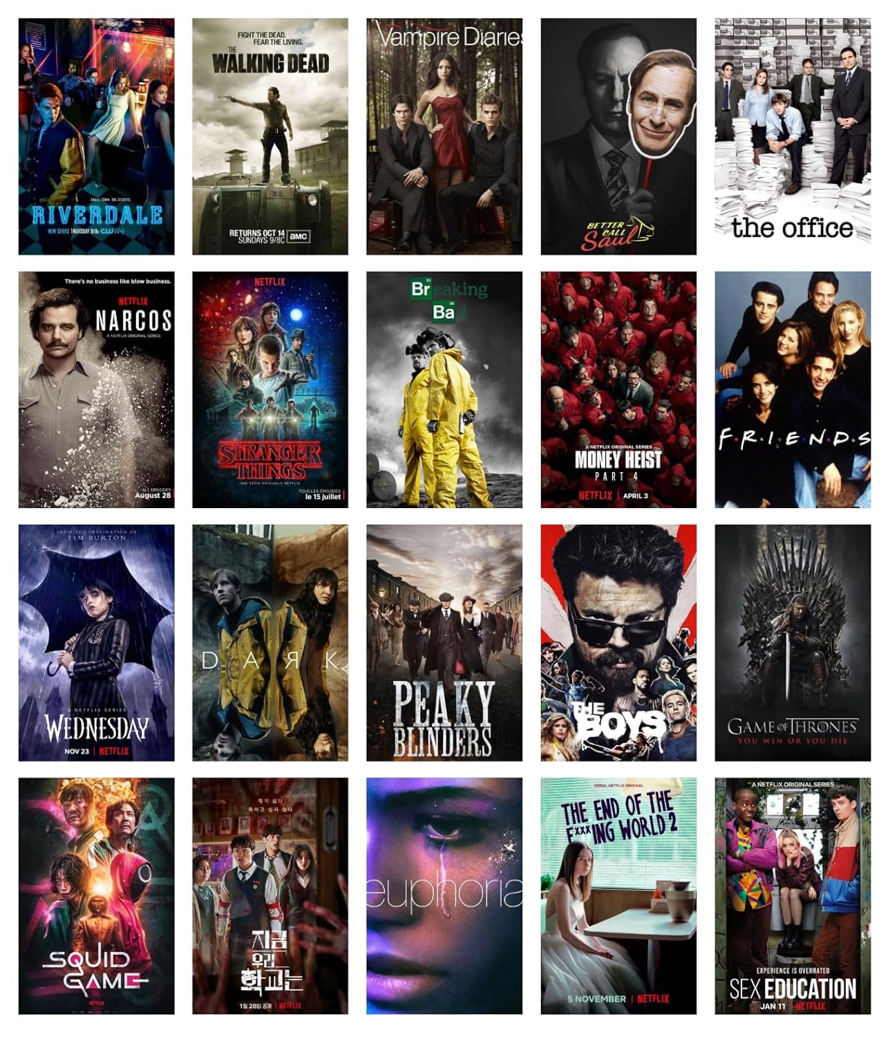 Netflix SeriesPosters Pack of 20 TV series Aesthetic Wall Posters ...