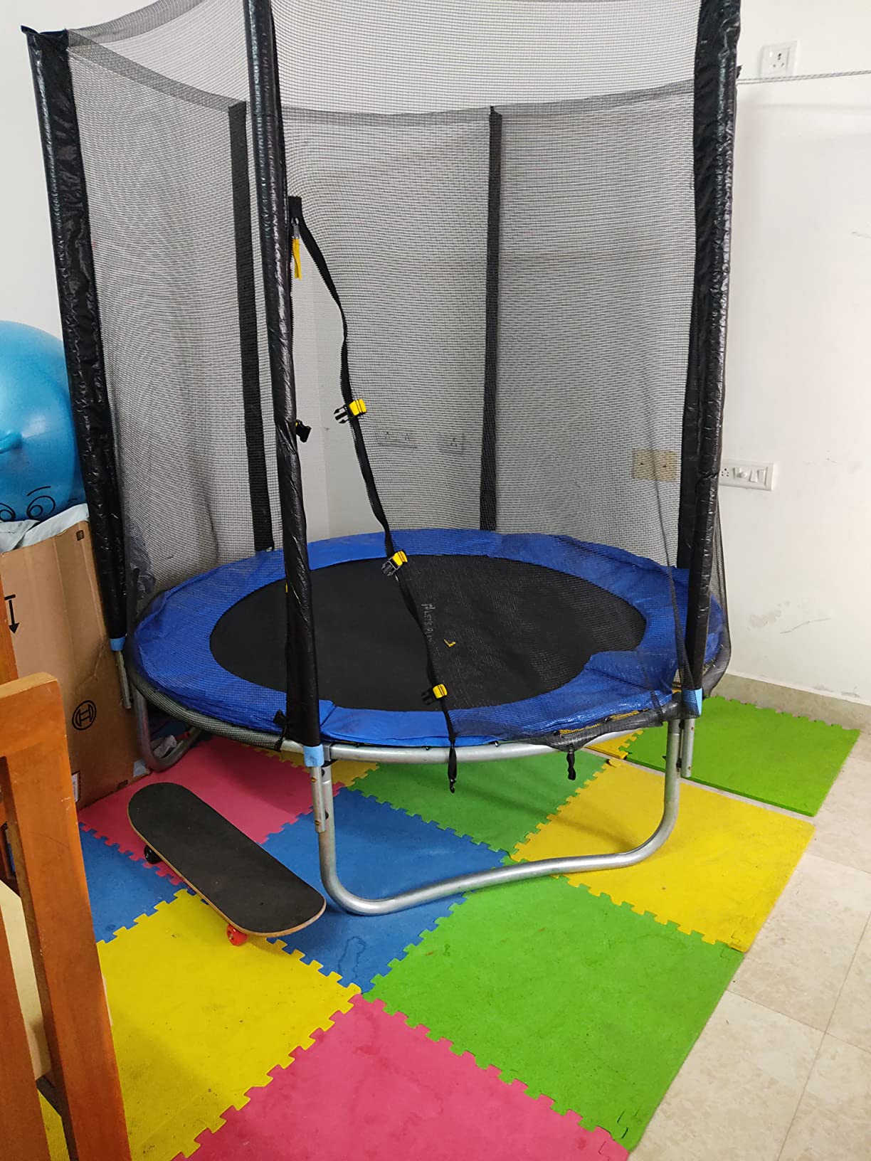 VAQUITA Jumping Trampoline with Safety Enclosure Net, Poles, Safety Pad ...