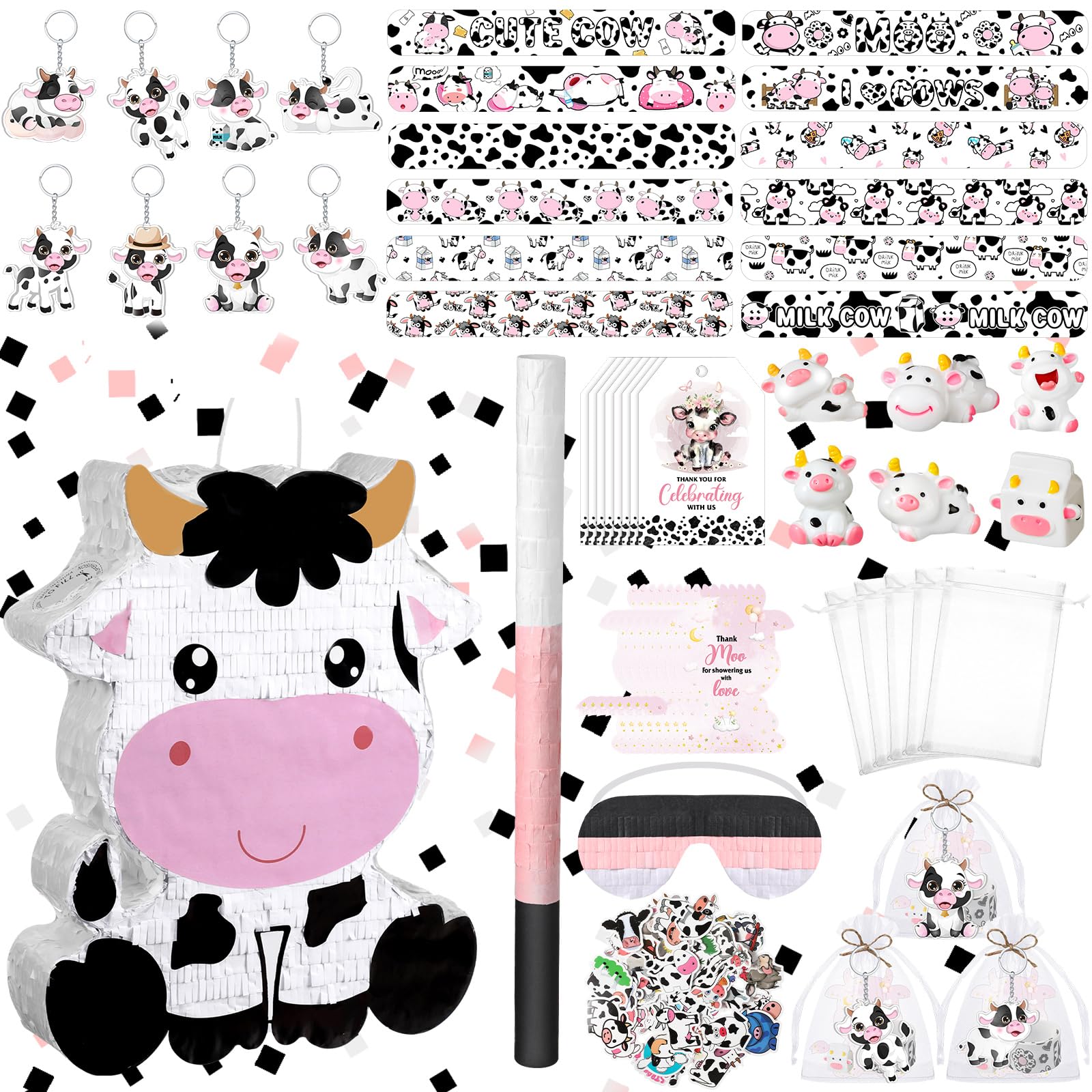 Amazon.com: Lewtemi 248 Pcs Cow Party Favor Supplies Cow Pinatas Bundle ...
