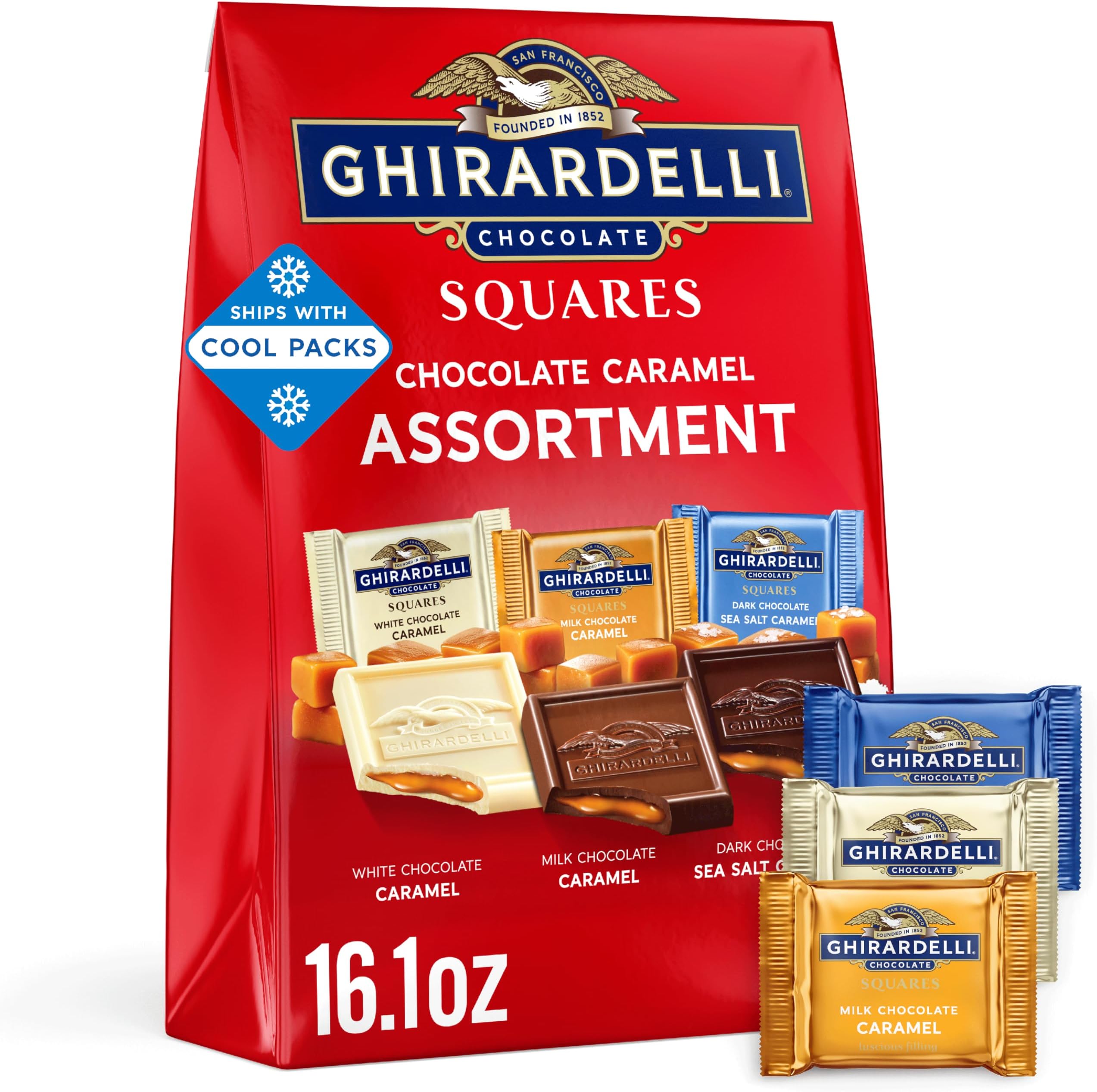 Amazon.com: Ghirardelli Dark Assorted Chocolate Squares XL Bag, 16.71 ...