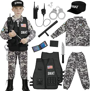 Amazon.com: Mepmela Halloween SWAT Costume for Kids - Boys SWAT Police ...