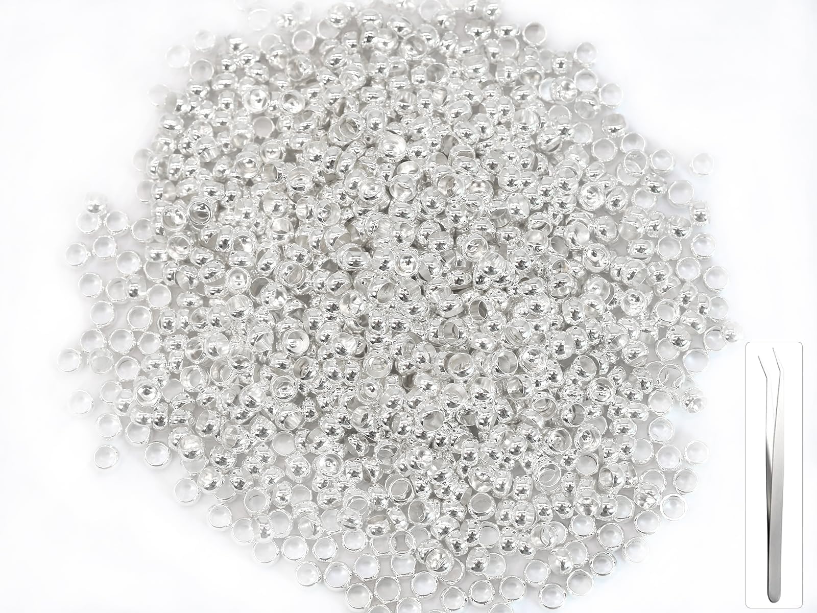 Amazon.com: Pamir Tong 1000pcs 4mm Silver Round Crimp Beads, Copper ...