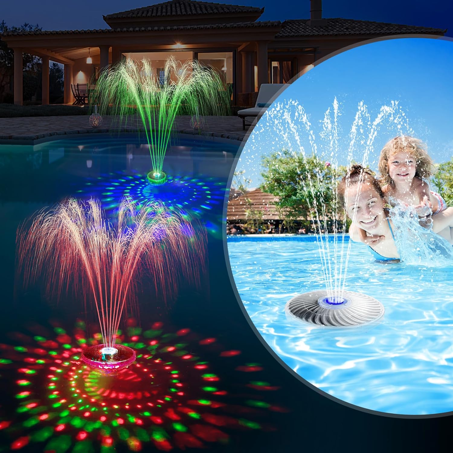 DeeprBetter Solar Pool Fountain with Light,2024 Upgrade High Efficiency ...
