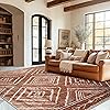 Amazon.com: RoomTalks Boho Modern Washable Rug, Terracotta Cute Floral ...