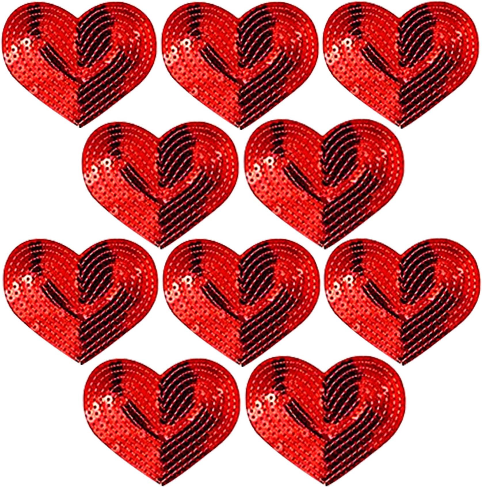 Amazon.com: 16 Pieces Heart Shape Diamond Appliques Iron on Rhinestone ...