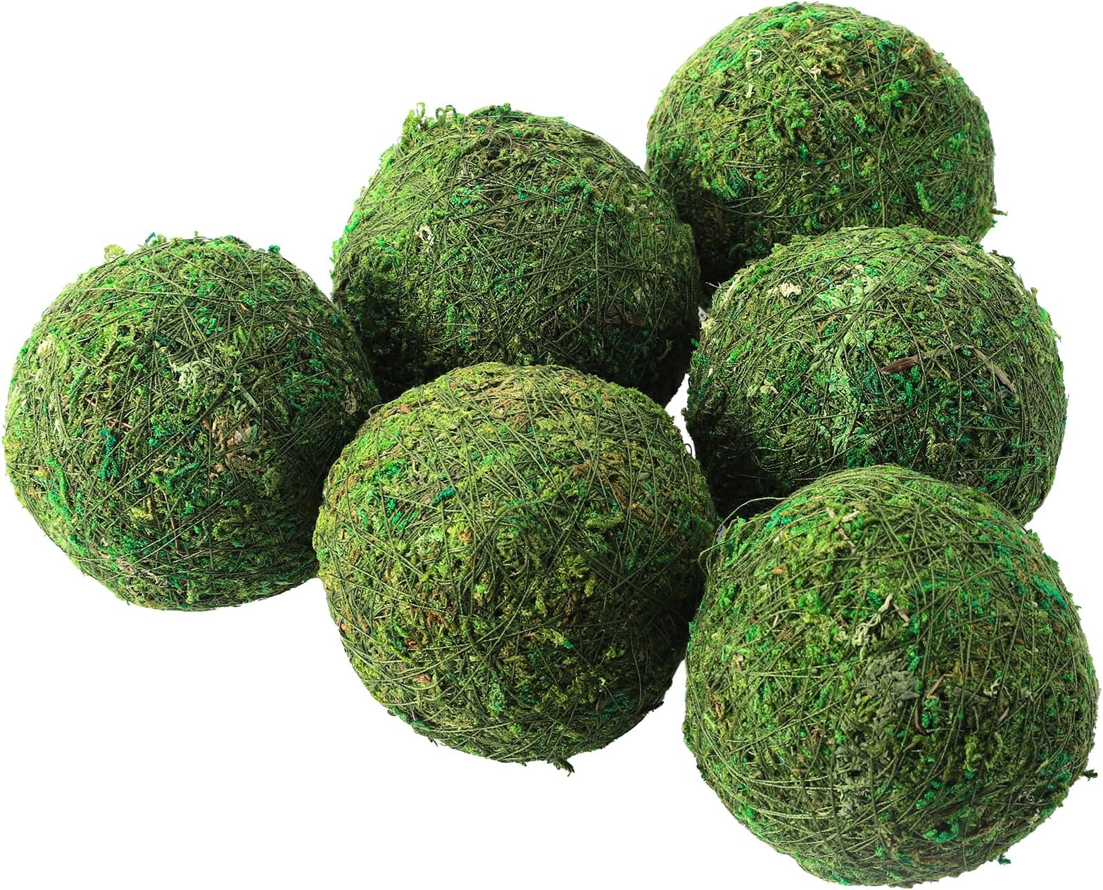 Amazon.com: Tongcloud 6pcs Natural Green Moss Decorative Ball,Natural ...