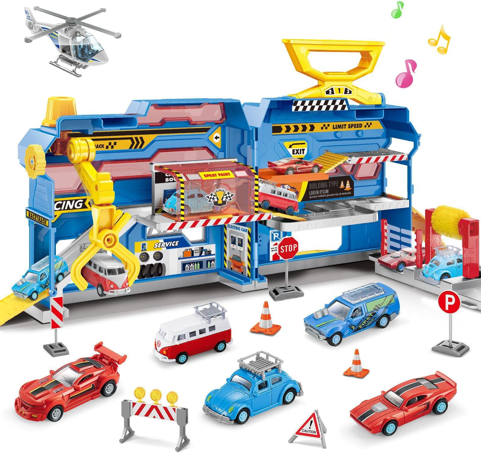 Toys Cars for 3 Year Old Boys,Racing Car Garage Toys with Race Track ...