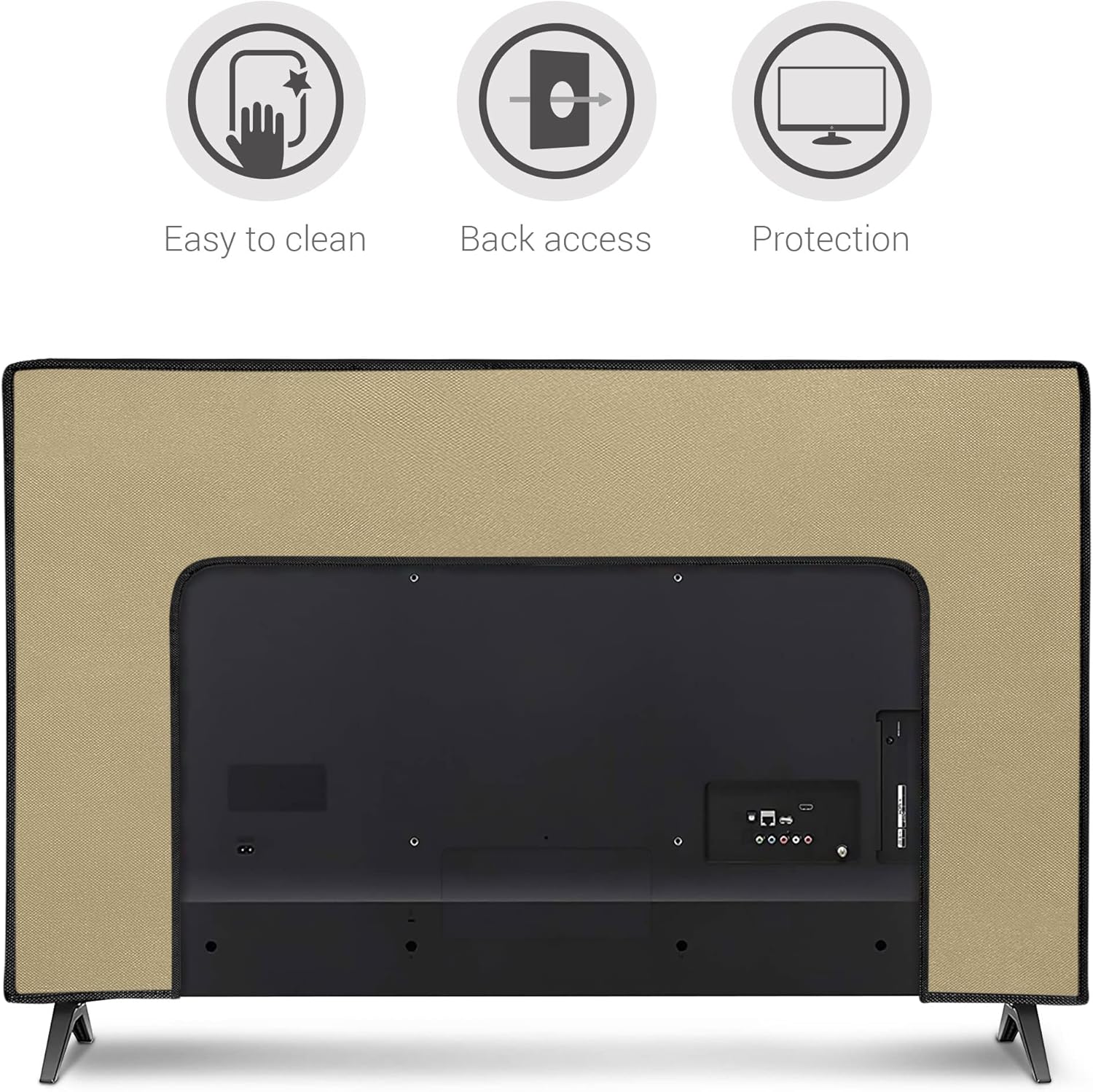 kwmobile Dust Cover for 75″ TV – Fabric TV Display Protector for Flat ...