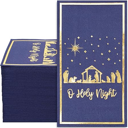 Amazon.com: 100 Pcs Christmas Nativity Paper Napkins, Disposable Jesus ...