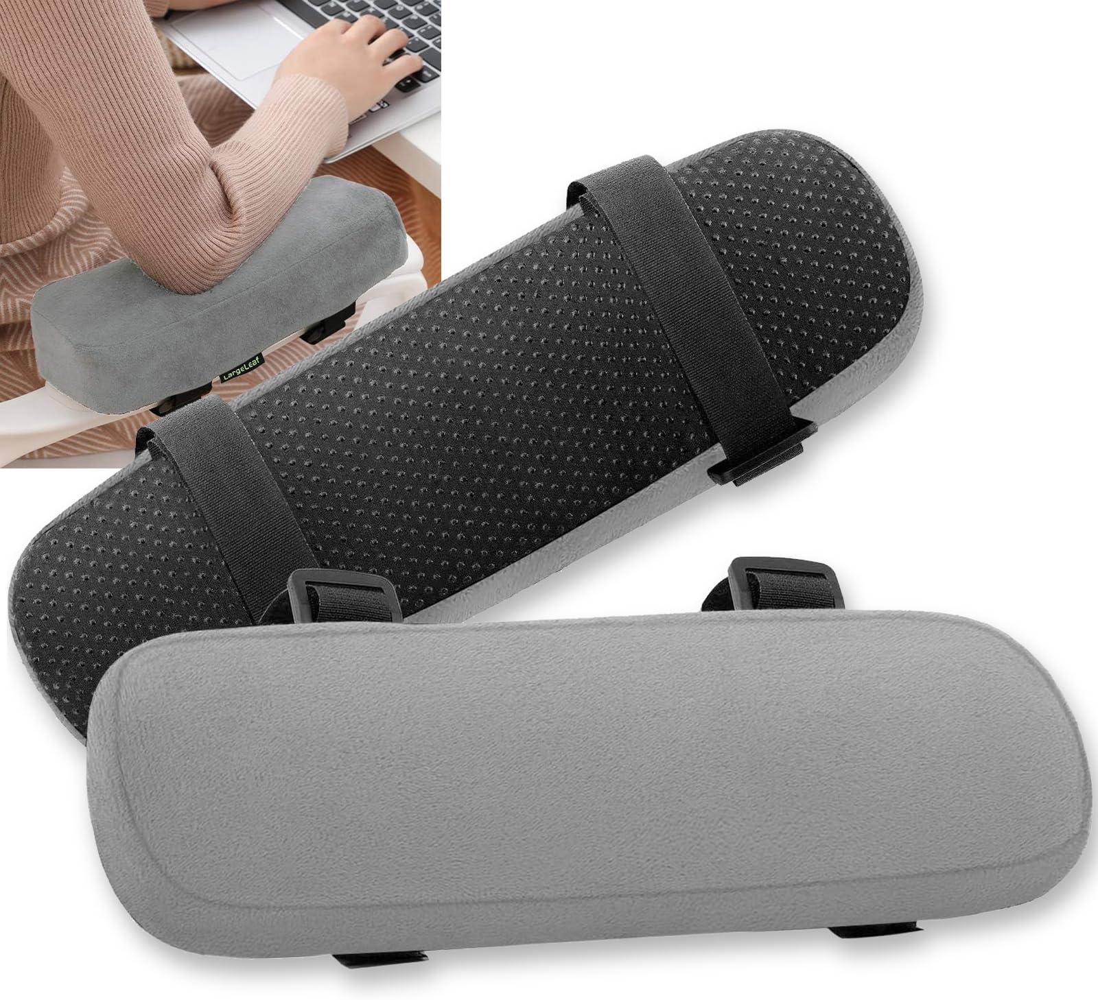 UTRHHVS 2 Reposabrazos ergonómico para silla de oficina, cuenta con ...