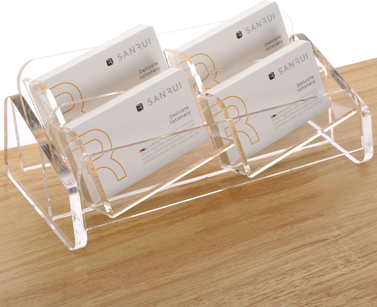 Amazon.com : SANRUI Business Card Holder for Desk, Slant Clear Acrylic ...
