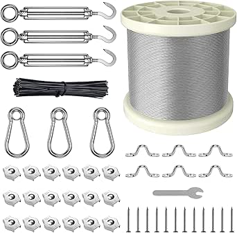 Fil-fresh 120ft String Light Hanging Kit, Globe Light Suspension Kit ...