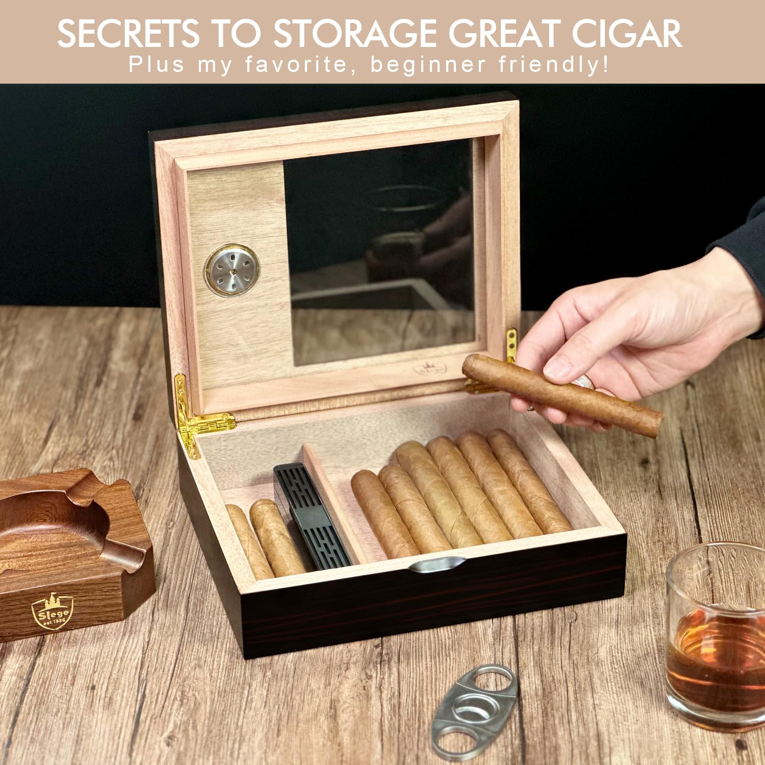 Snapklik.com : Slege Cigar Humidor,Humidor Cigar Box For Cuban Cigars ...