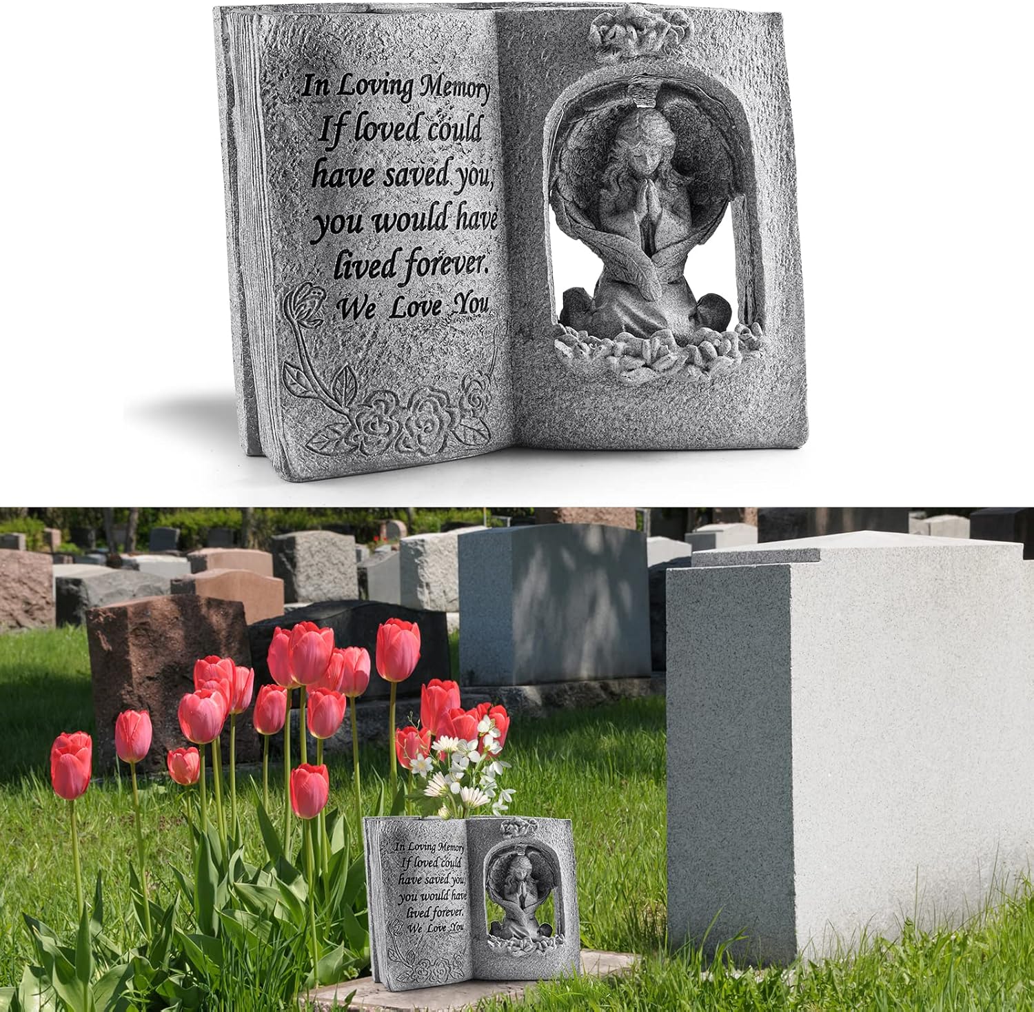 Amazon.com: SJZ Grave Decorations for Cemetery, Angel Prayer ...