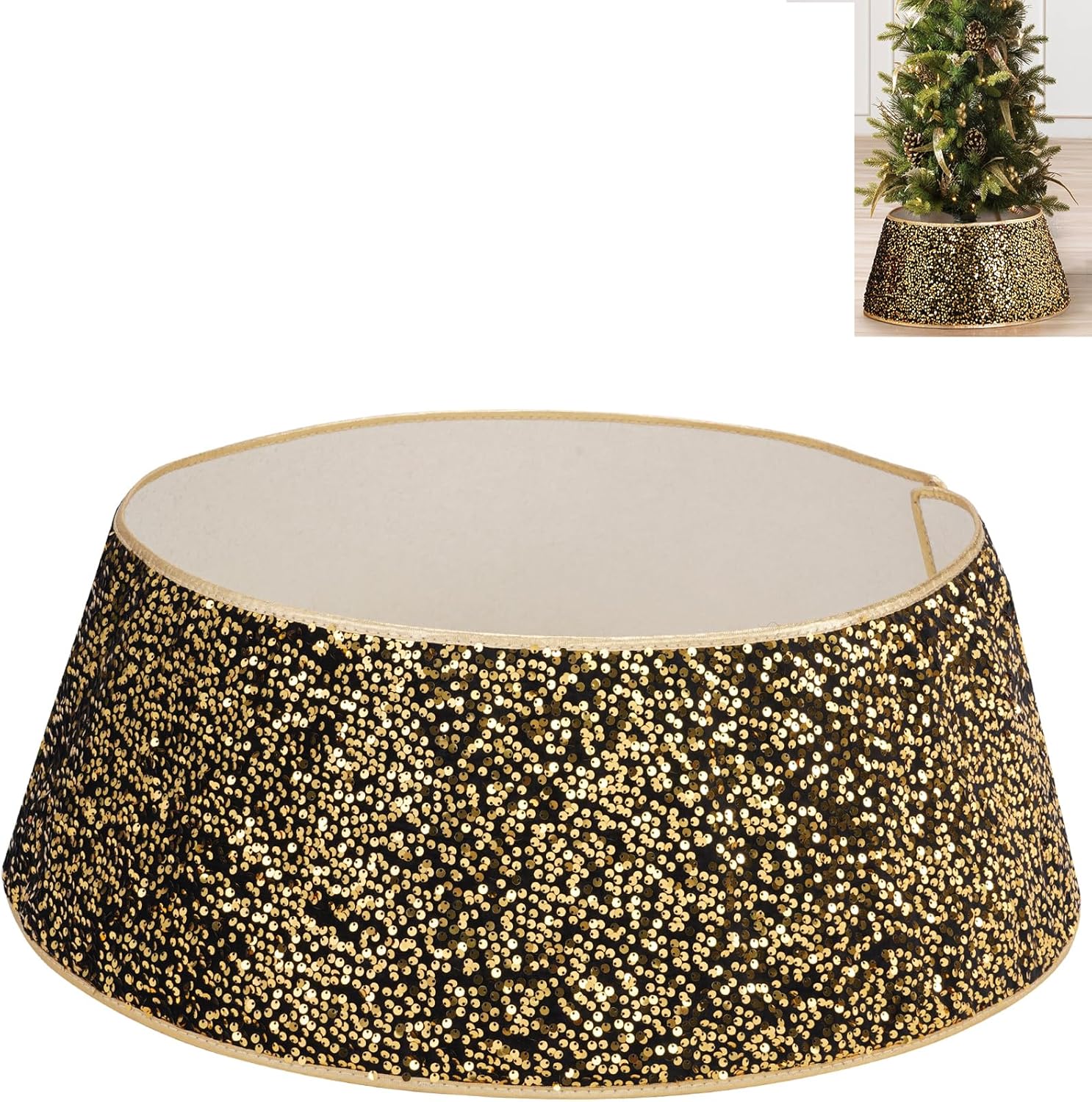 Amazon.com: TomteNisse Christmas Tree Collar,23.6 Inch Sequin Christmas ...