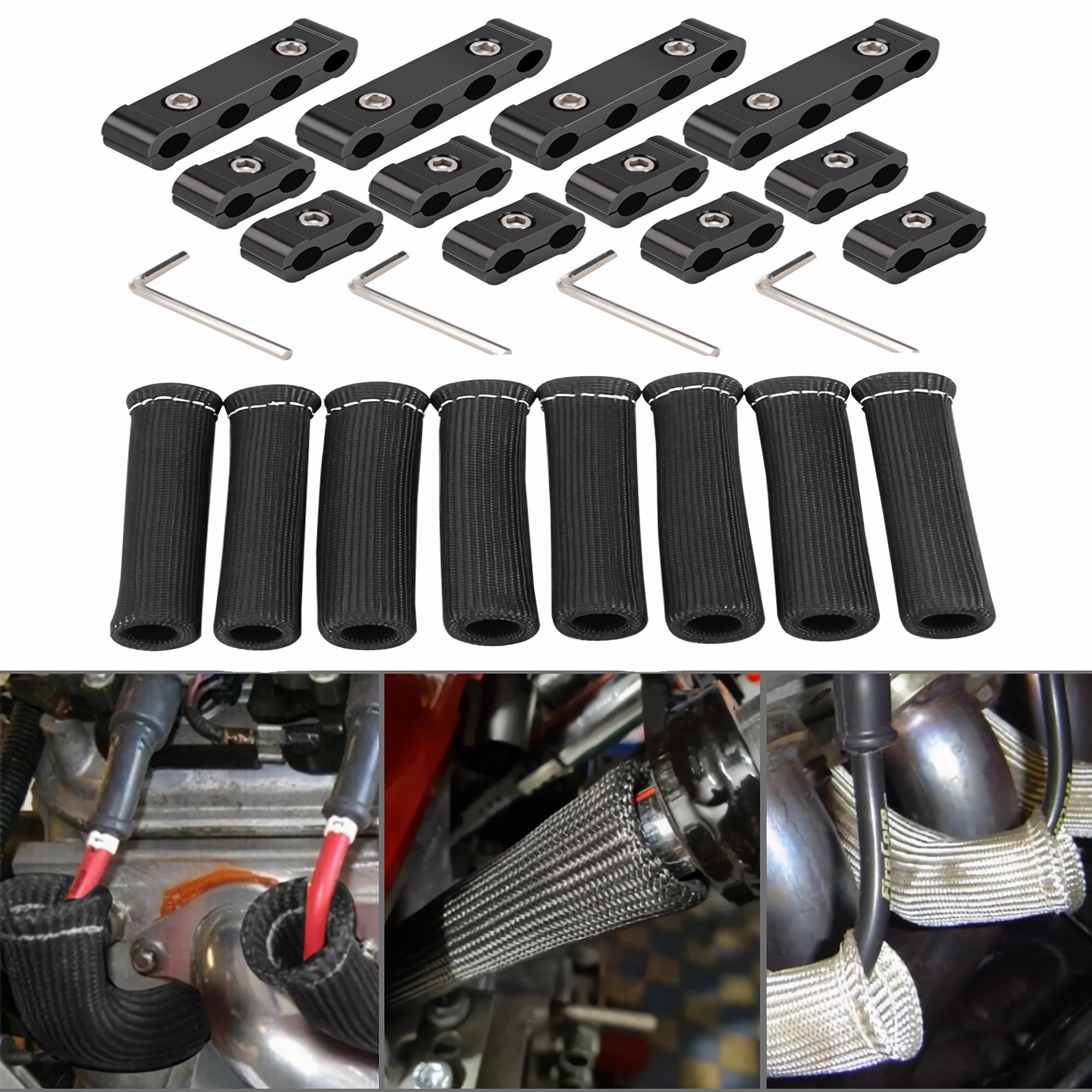Amazon.com: Baieasy 12pc Engine Spark Plug Wire Separator Divider & 8pc ...
