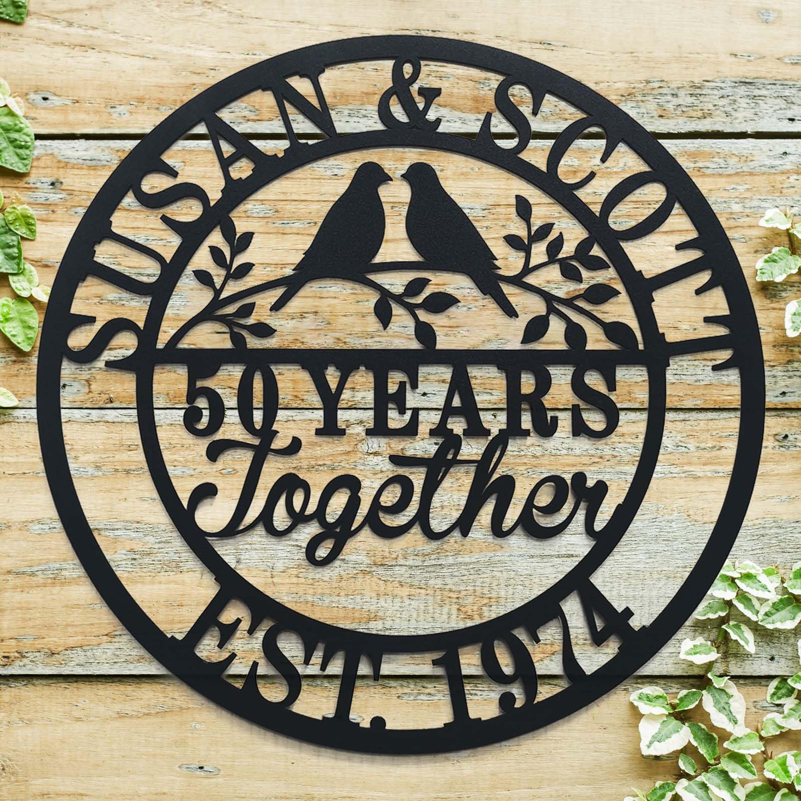 Amazon.com : Custom 50th Wedding Anniversary Metal Name Signs Gifts for ...