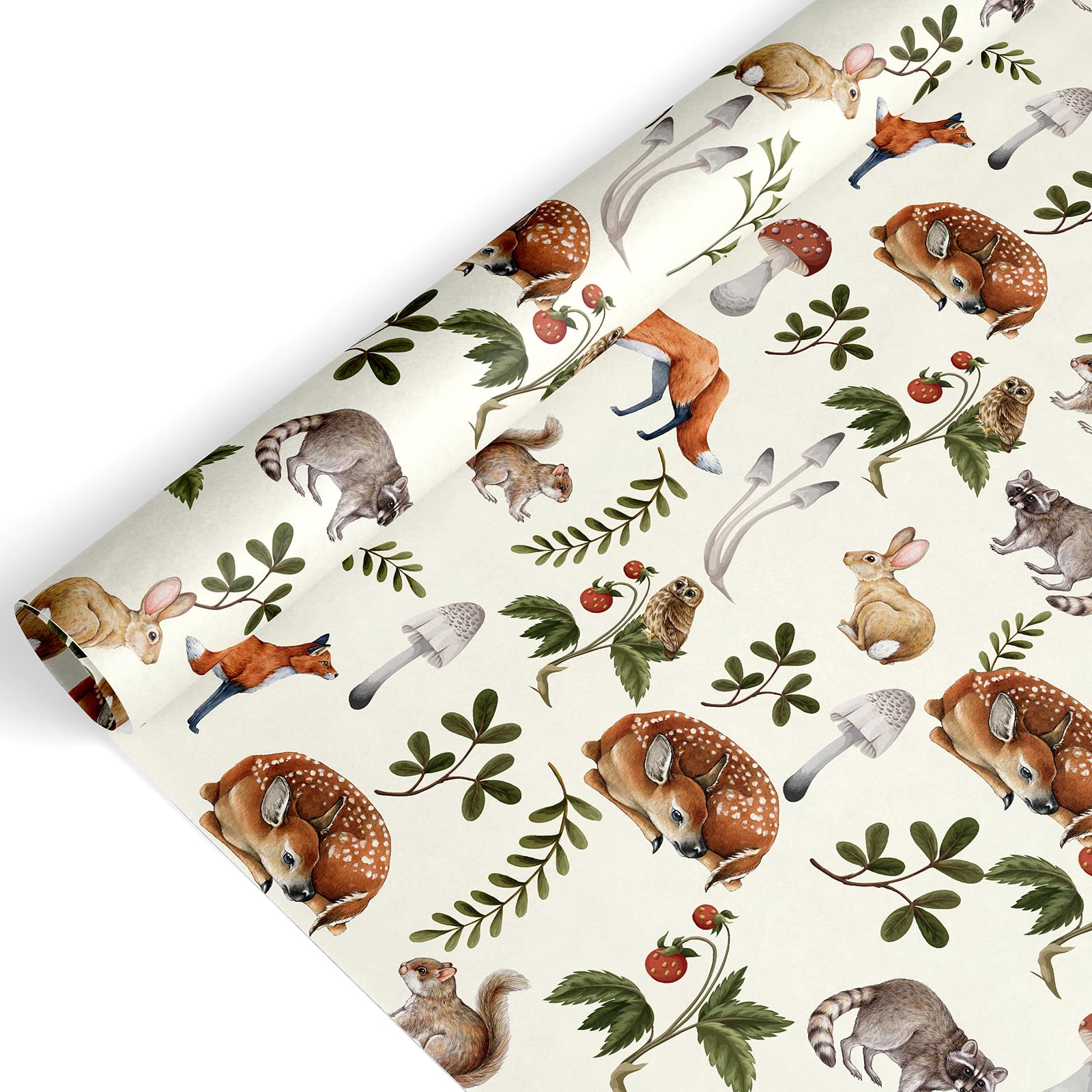 Amazon.com: FYSUIMU Woodland Theme Wrapping Paper -Mini Roll- 17 Inch x ...