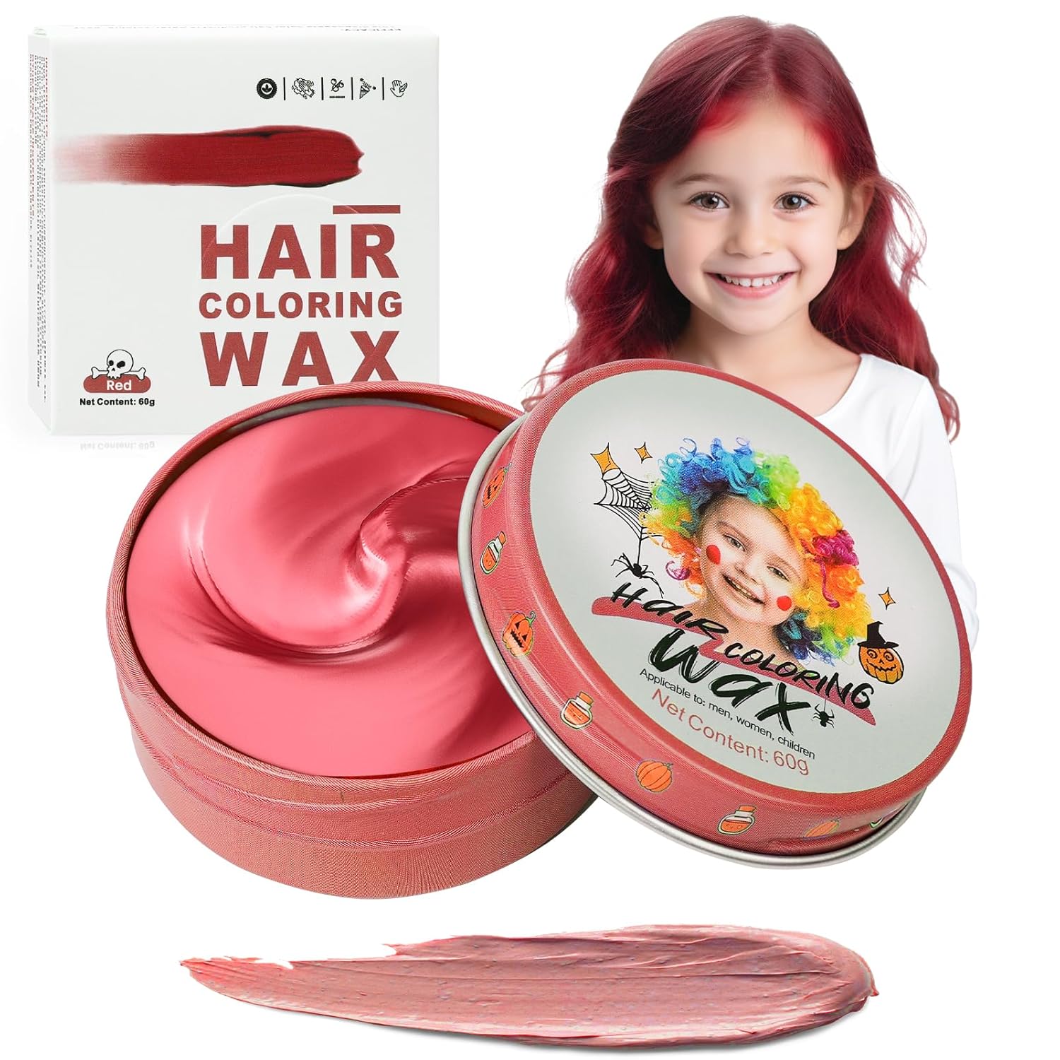Amazon.com : Temporary Red Hair Color Wax for Kids, Women Men Colored ...