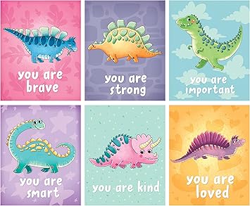 Amazon.com: L&O Goods Dinosaur Motivational Posters – Set of 6 • 8x10 ...