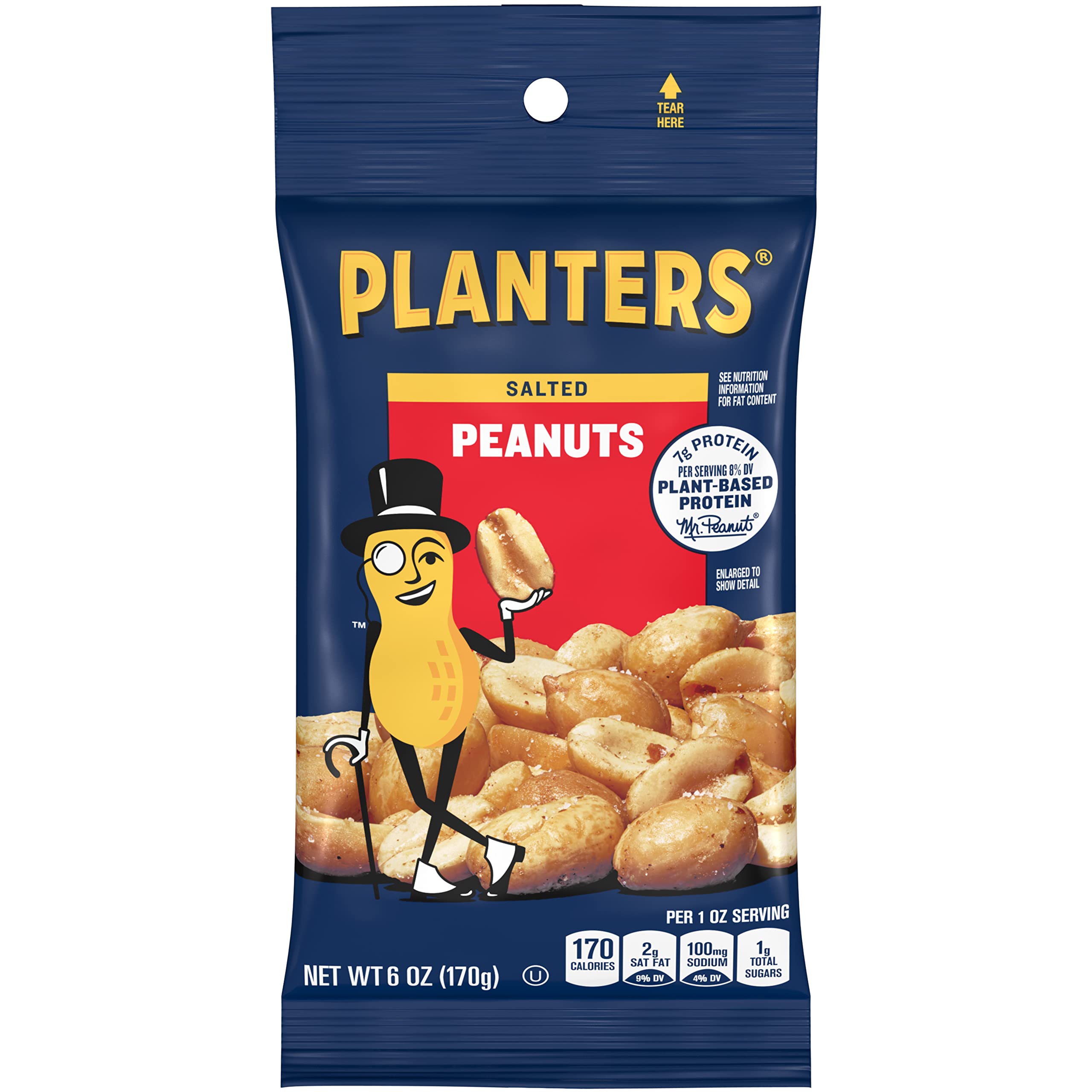 Amazon.com : PLANTERS Salted Peanuts, 6 oz. bag (12-Pack) : Grocery & Gourmet Food