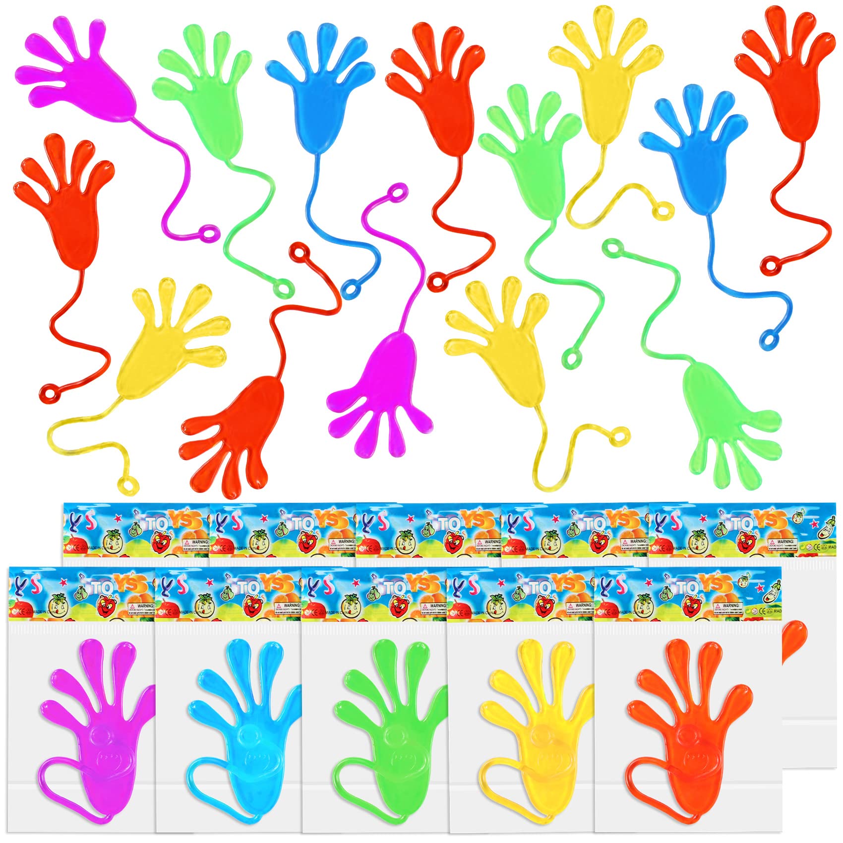 Yeetec 24 Pack Sticky Hands Stretchy Sticky Sensory Toys for Birthday ...