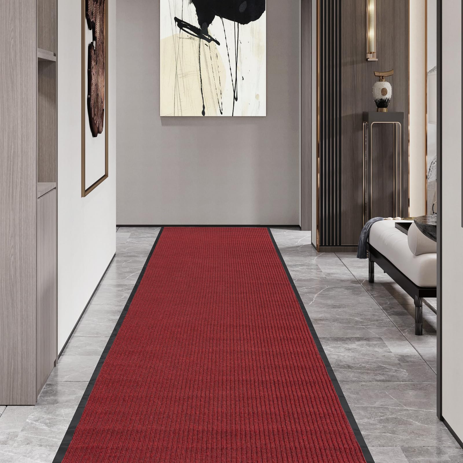 mopam 3X16.4ft/90X500cm Commercial Runner Rug, 7mm Thicknesses Carpet ...