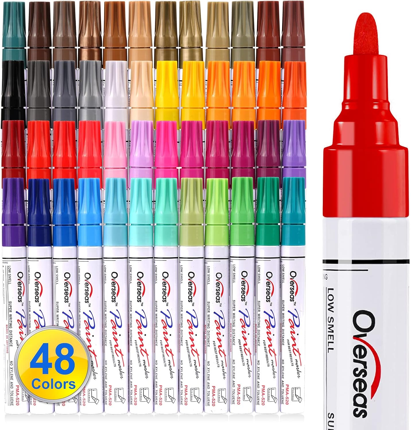 Amazon.com: Paint Marker Pens - 48 Colors Permanent Oil Based Paint ...