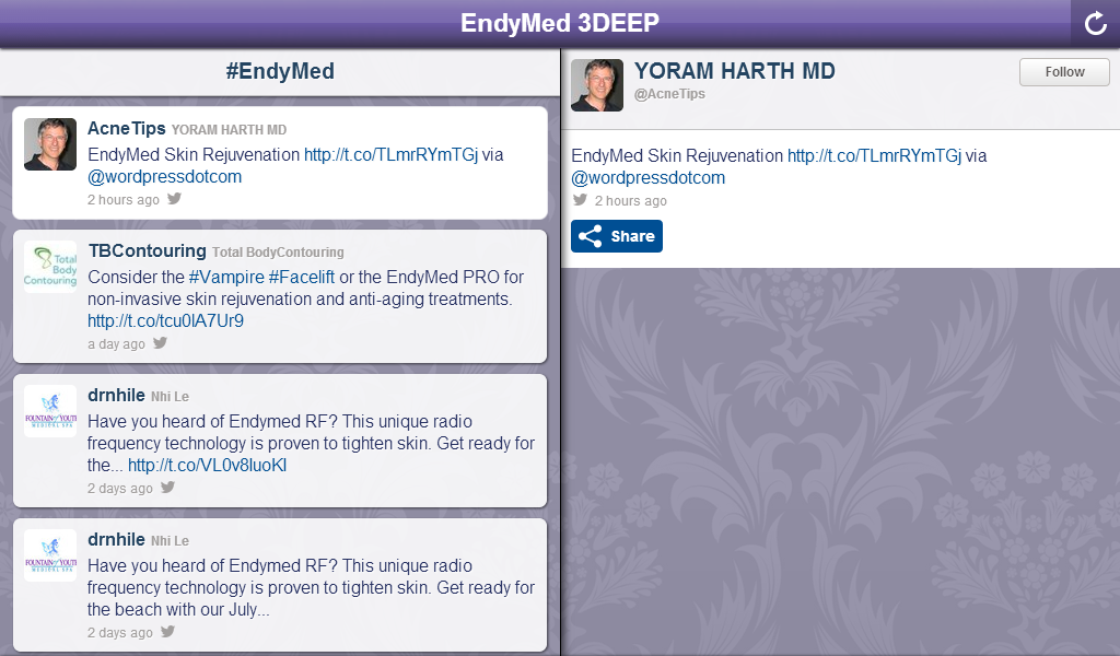 Aplicación EndyMed 3DEEP en Amazon Appstore