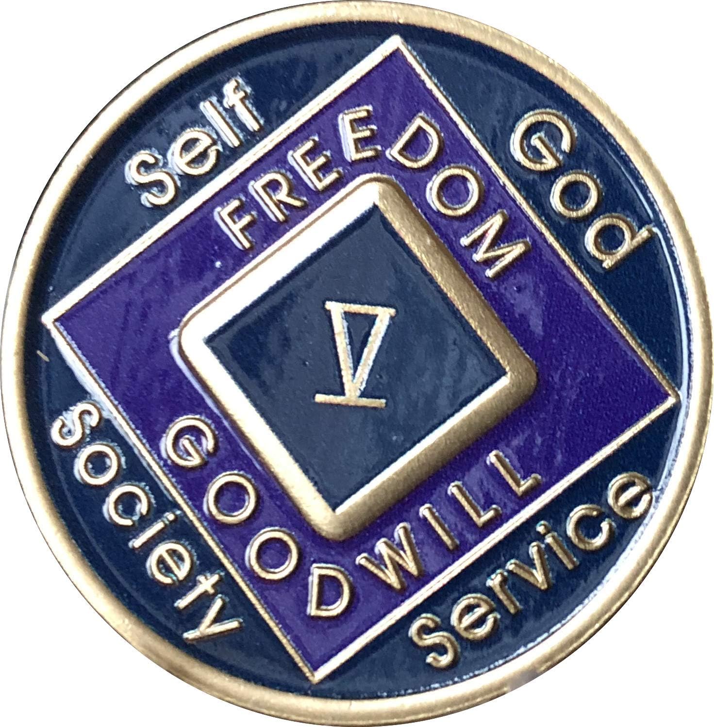 Amazon.com: 5 Year Blue and Purple NA Medallion Official Narcotics ...