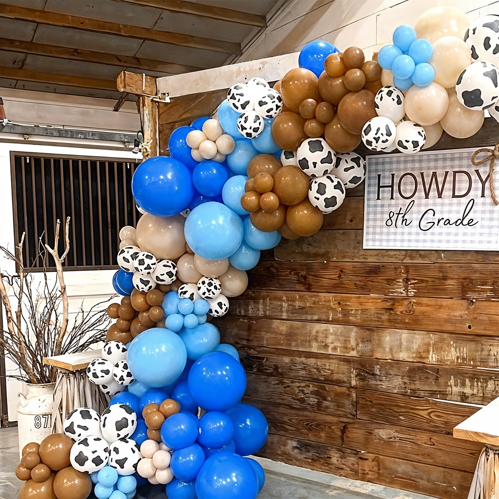 Amazon.com: 126pcs Cowboy Balloon Arch Kit, Cowprint and Blue Brown ...